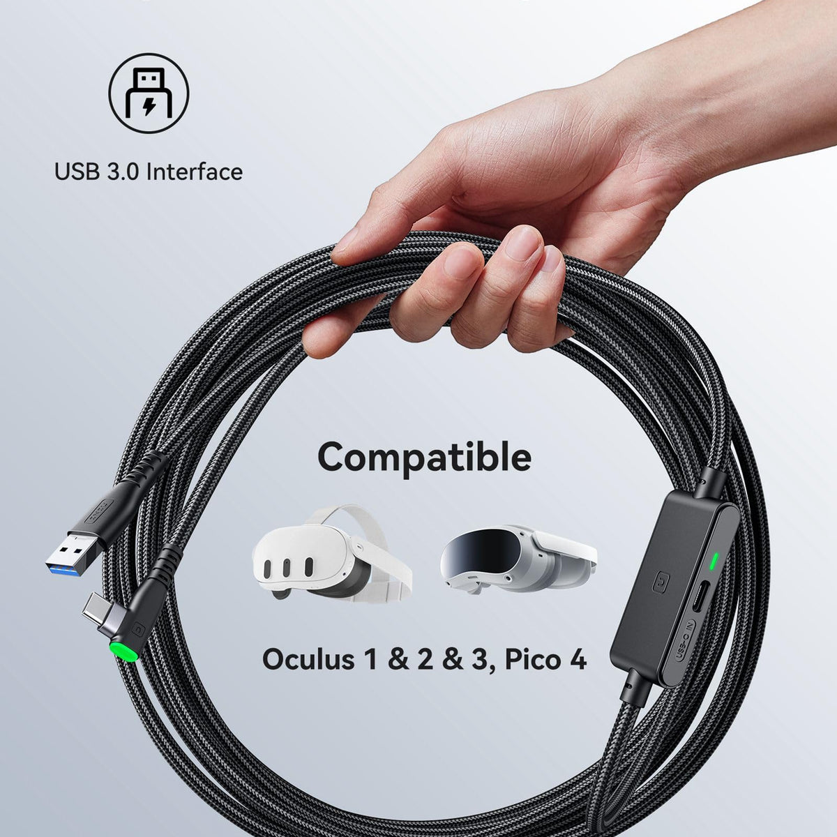 INIU 16ft USB C Link Cable for VR Headset, High Speed Data Transfer, B ...