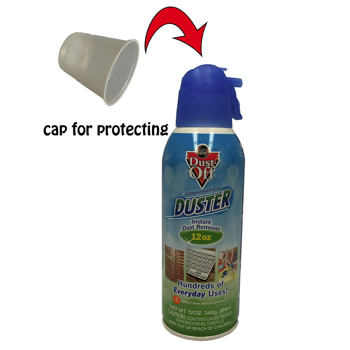 Falcon Dust Off Compressed Gas Duster For Electronics Devices, 12 Oz C ...