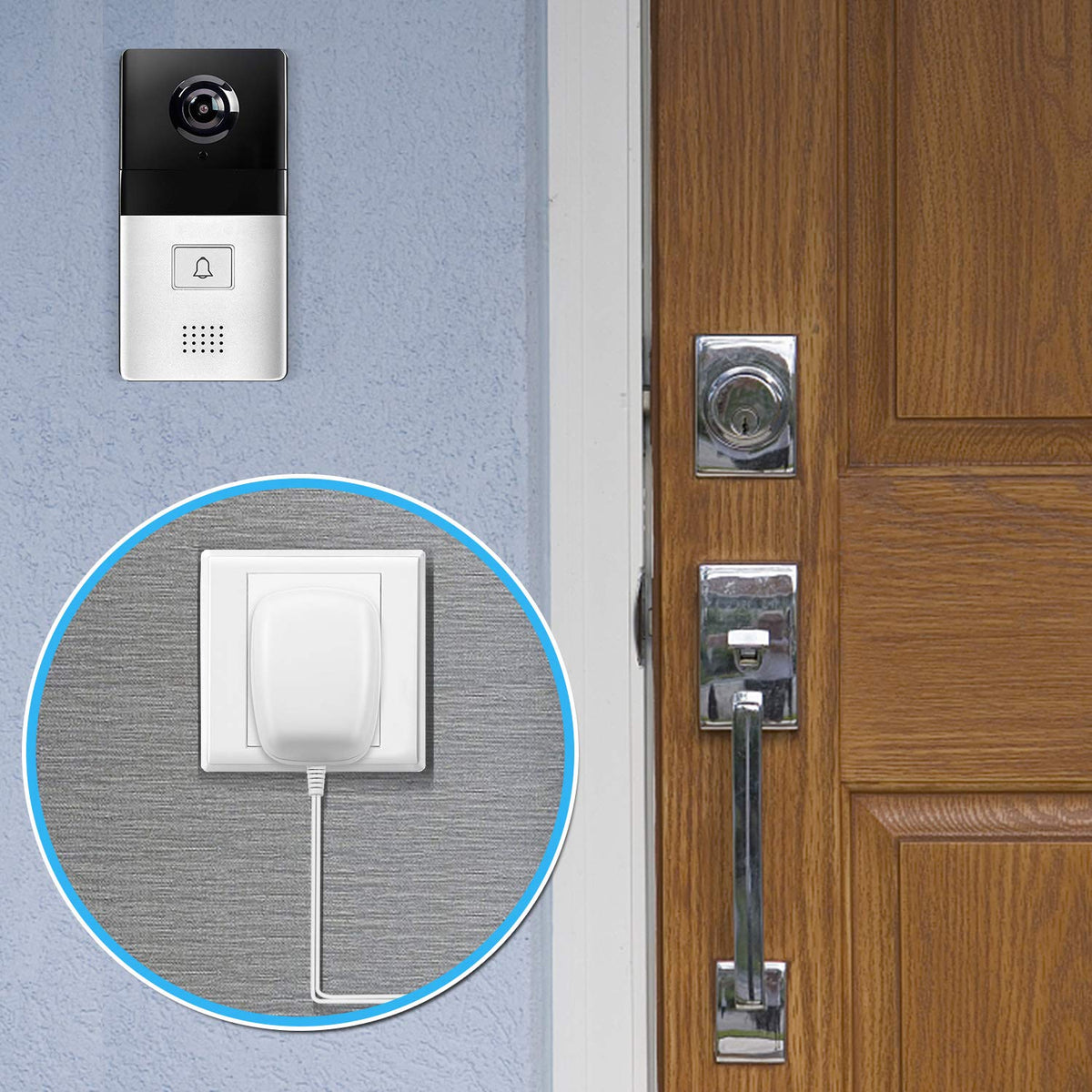 Video Doorbell Hardwired Power Transformer, 18V500Ma Hardwired Power A ...