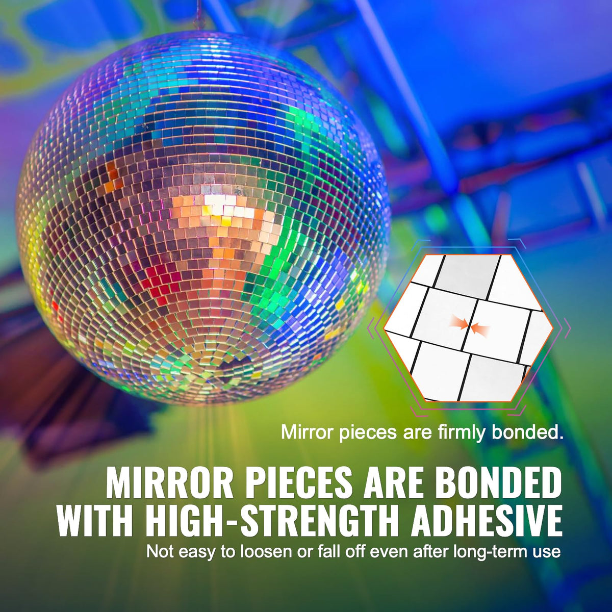 VEVOR Mirror Disco Ball, 12 Inch Mirror Ball with Hanging Ring ...