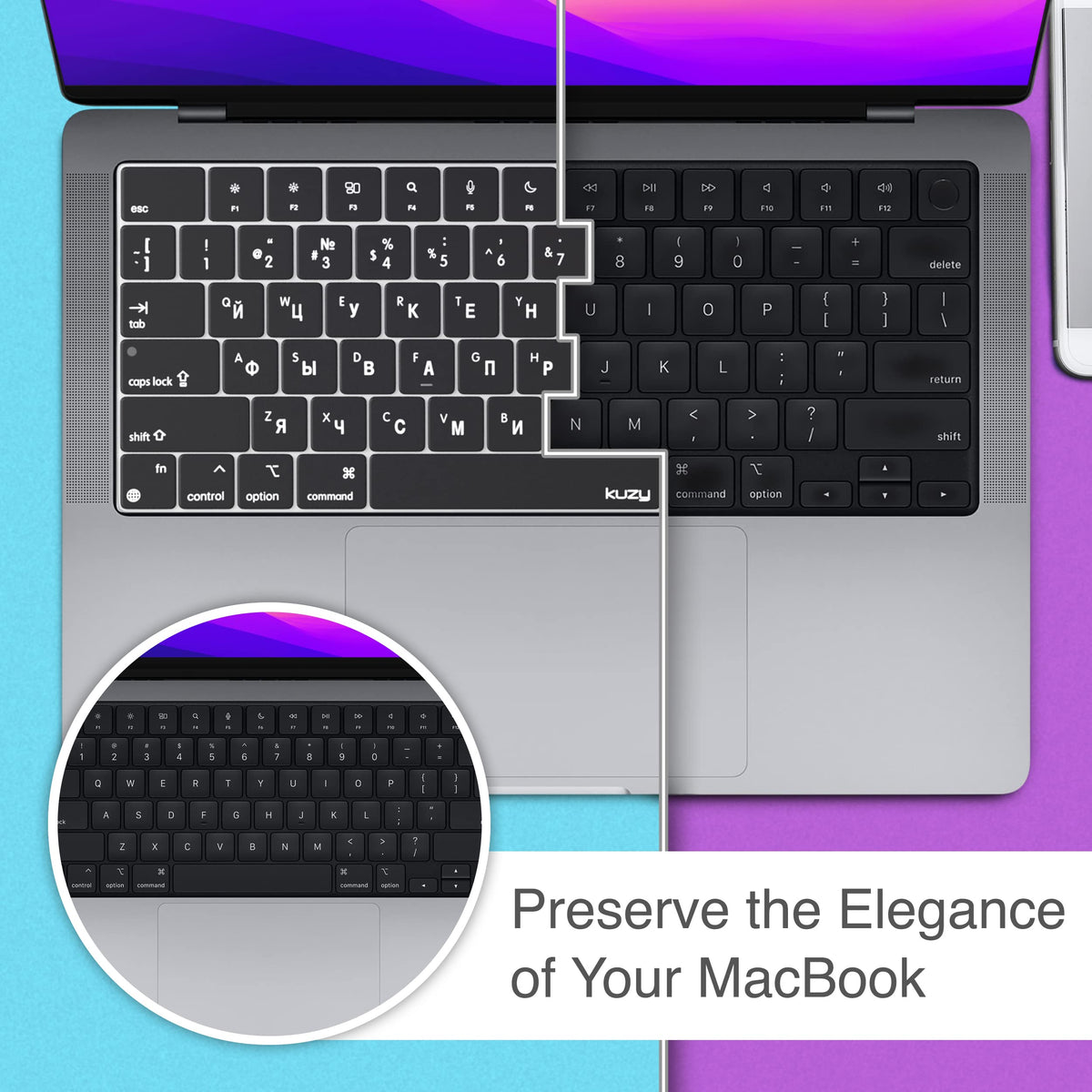 Kuzy Russian Macbook Pro Keyboard Cover 2024 2023 2022 14 Inch 16 Inch ...