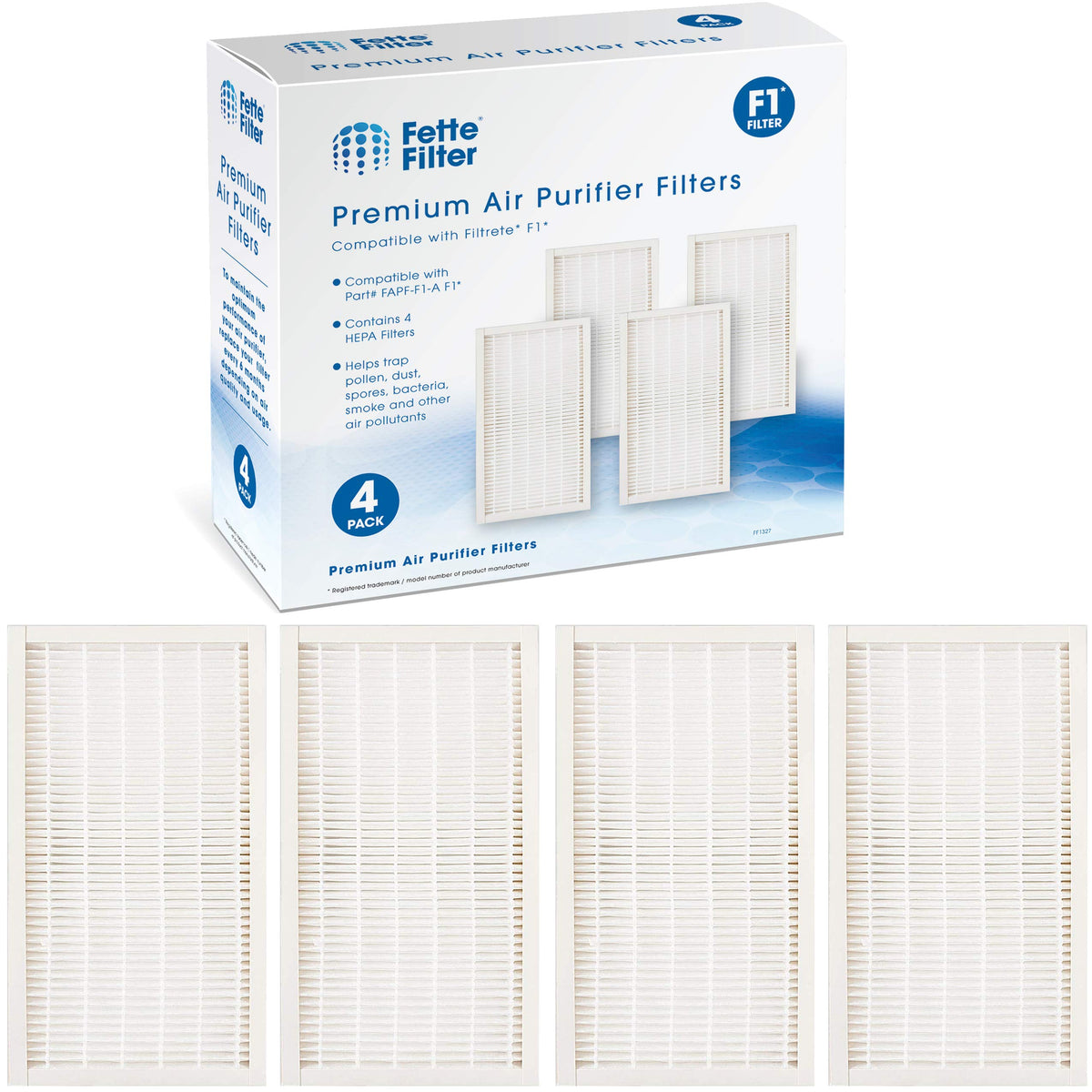 Fette Filter 4 Premium Allergen Reduction True Hepa Filters Compatible ...