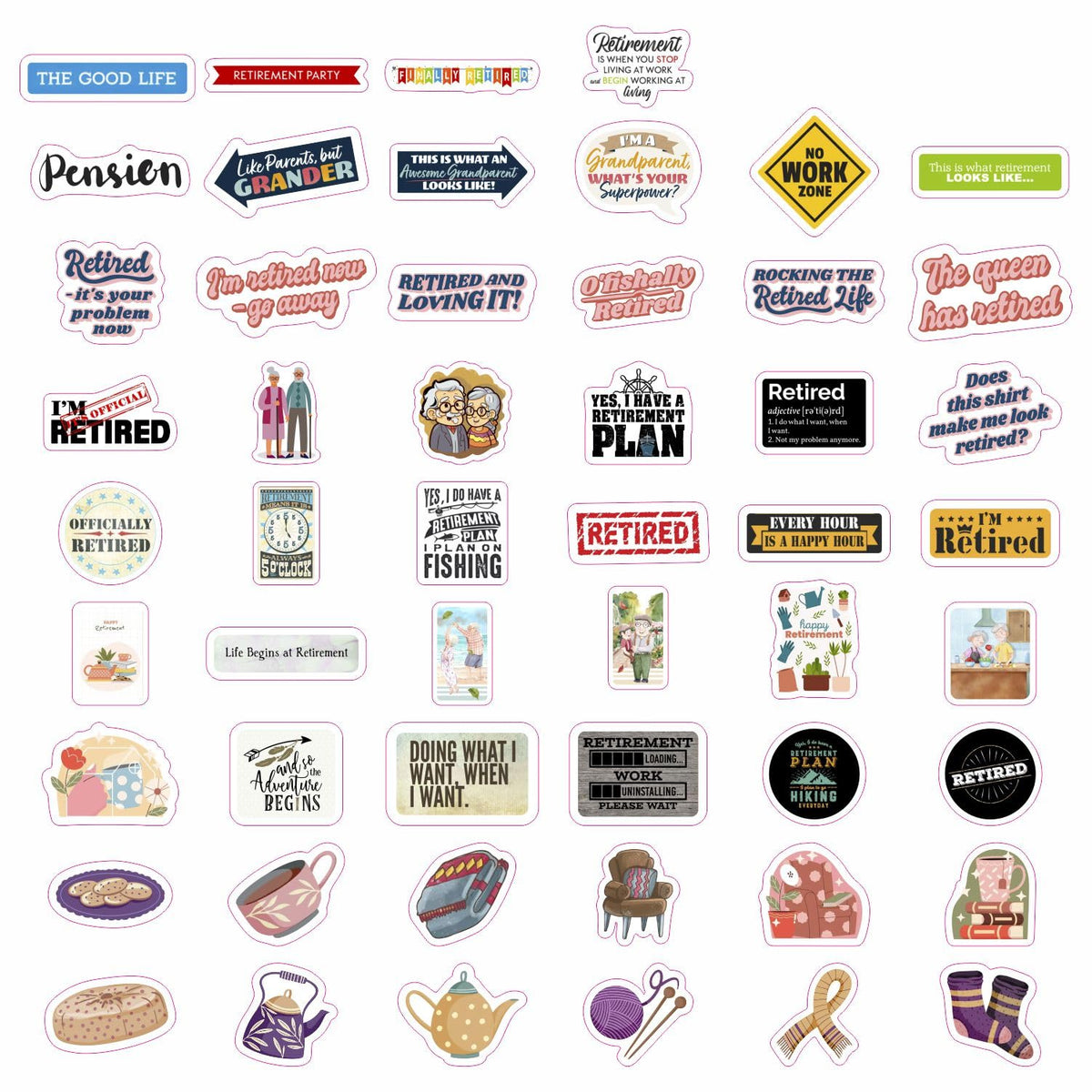 100Pcs Funny Retirement Stickers And Laptop Decals Retirement Party Fa ...
