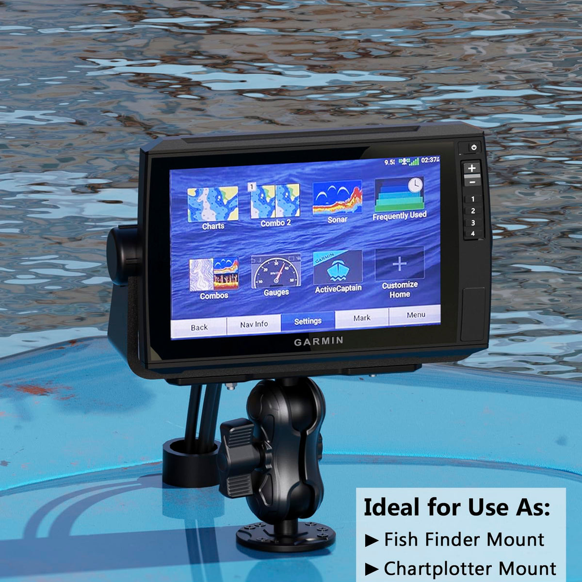 Vazeswin Aluminum Alloy Fish Finder Mount With C Size 1.5'' Ball Recta ...