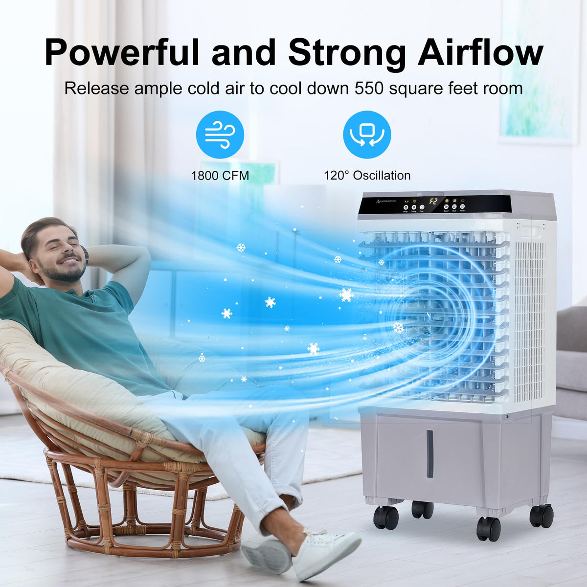 Uthfy Swamp Cooler Air Conditioner, Evaporative Air Cooler With 5.3 ...
