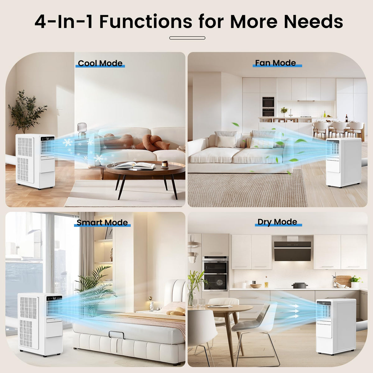 DOMANKI 12000 BTU Portable Air Conditioners for Room up to 500 sq.ft, 3 ...