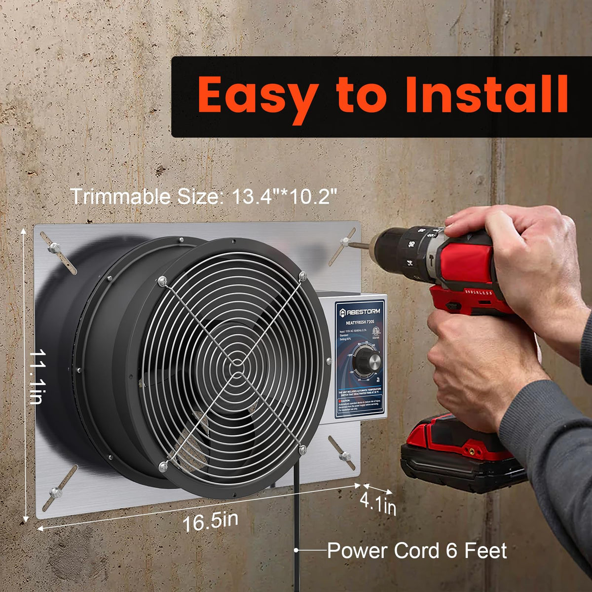 Abestorm 720Cfm Crawlspace Ventilation Fans Ip 55 Grade Basements Stai ...