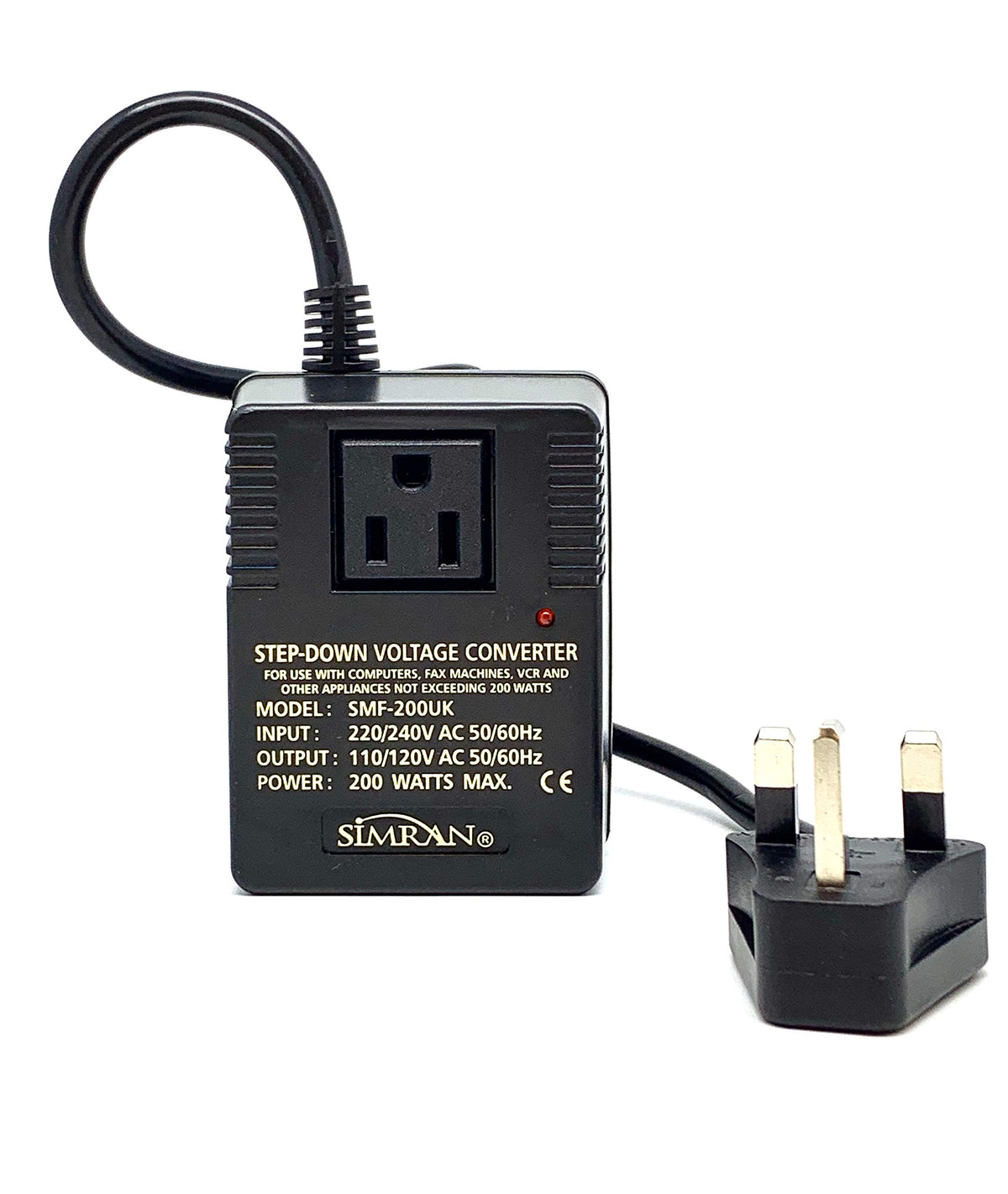Simran SMF-200UK Deluxe 200 Watts Step Down Voltage Converter for ...