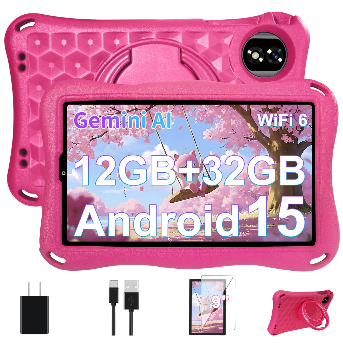 DEERTiME Kids Tablet Android 15 Tablets 9 inch for Kid, Octa-Core, 12G ...