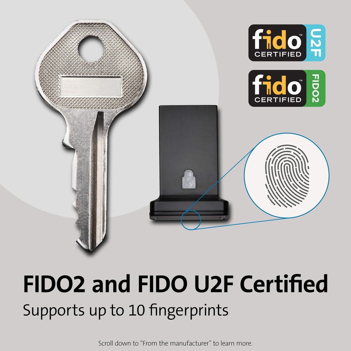 Kensington FIDO U2F and FID02 USB-A Security Key and Fingerprint Reader ...