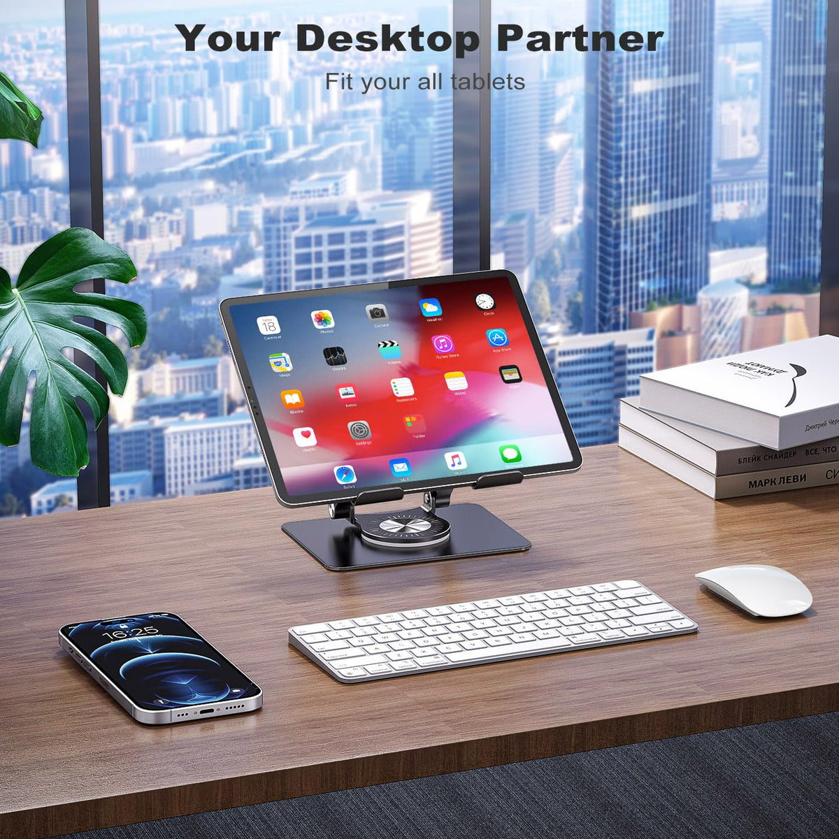 Joiot Tablet Stand, Swivel Tablet Stand With 360 Rotating Base, Adjust ...