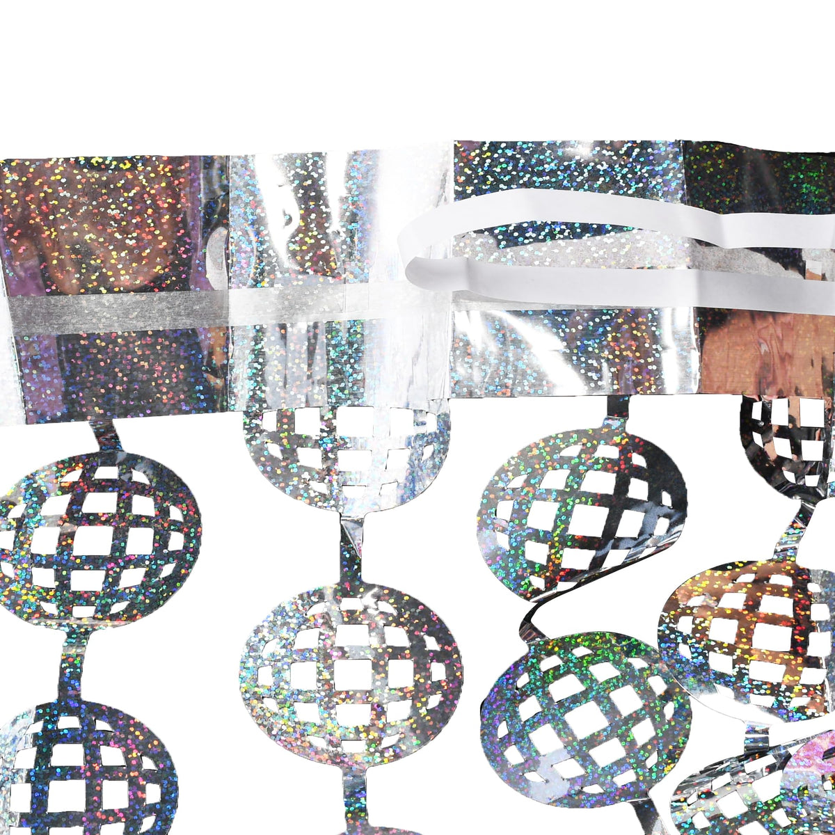 Braveshine Hanging Ball Party Streamers Backdrop 2 Pack Silver Tinsel ...