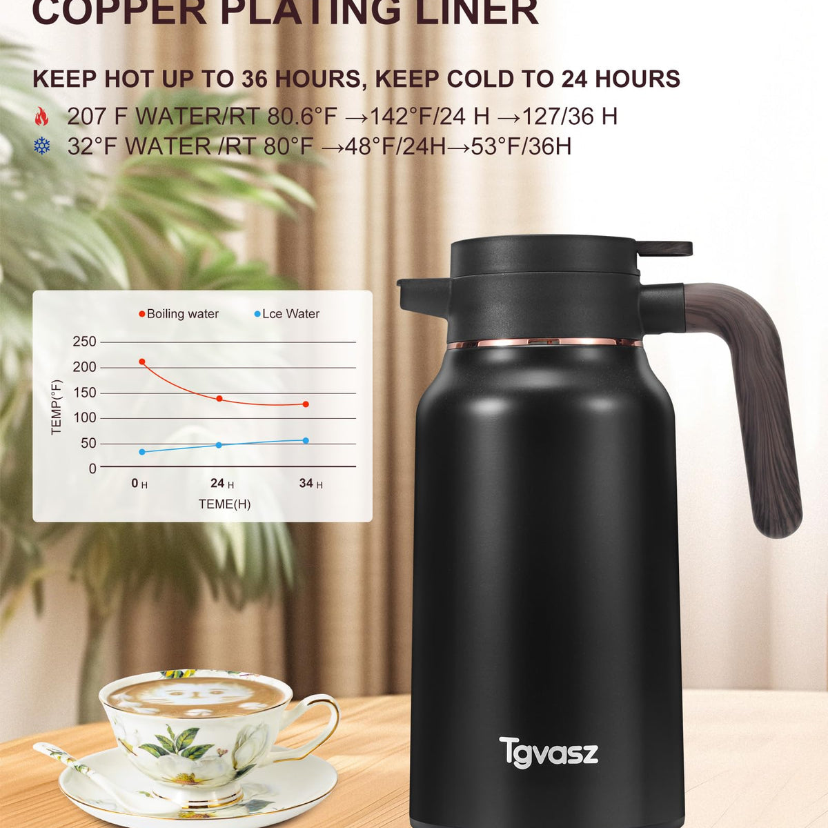 Thermal Coffee Carafe 70 Oz 36 Hour Stainless Steel Carafes For Hot ...