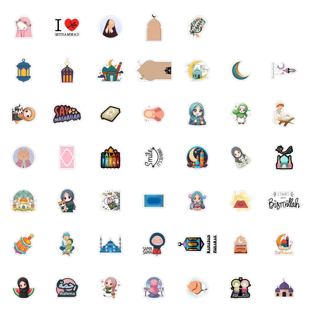 Islamic Stickers For Ki_Ds, Muslim Stickers For Water Bottle And Laptop ...