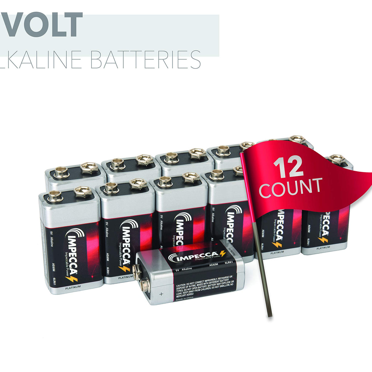 Impecca All Purpose Alkaline 9 Volt Batteries Platinum Series |High Pe ...