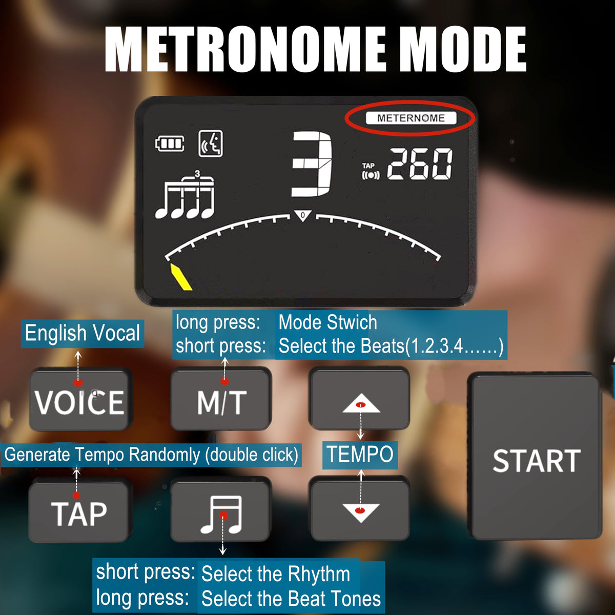 Metronome Tuner,Metronome&Tuner,&Tone Generator 3 In 1, Fast And Accur ...