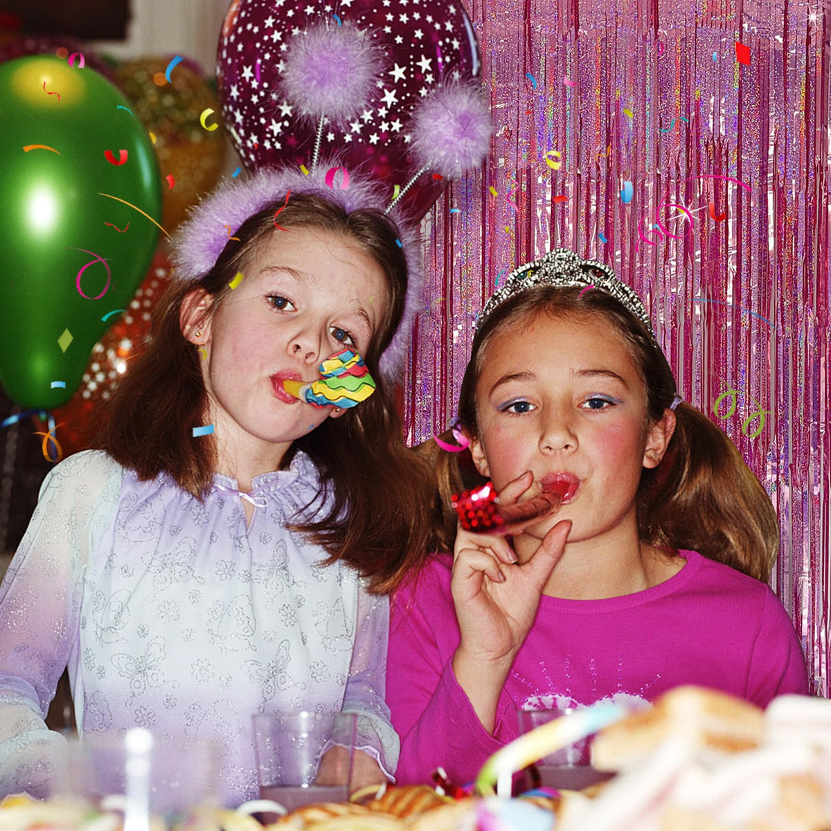 Tinsel Curtain Party Backdrop Pink Birthday Party Decorations 10 Packs ...