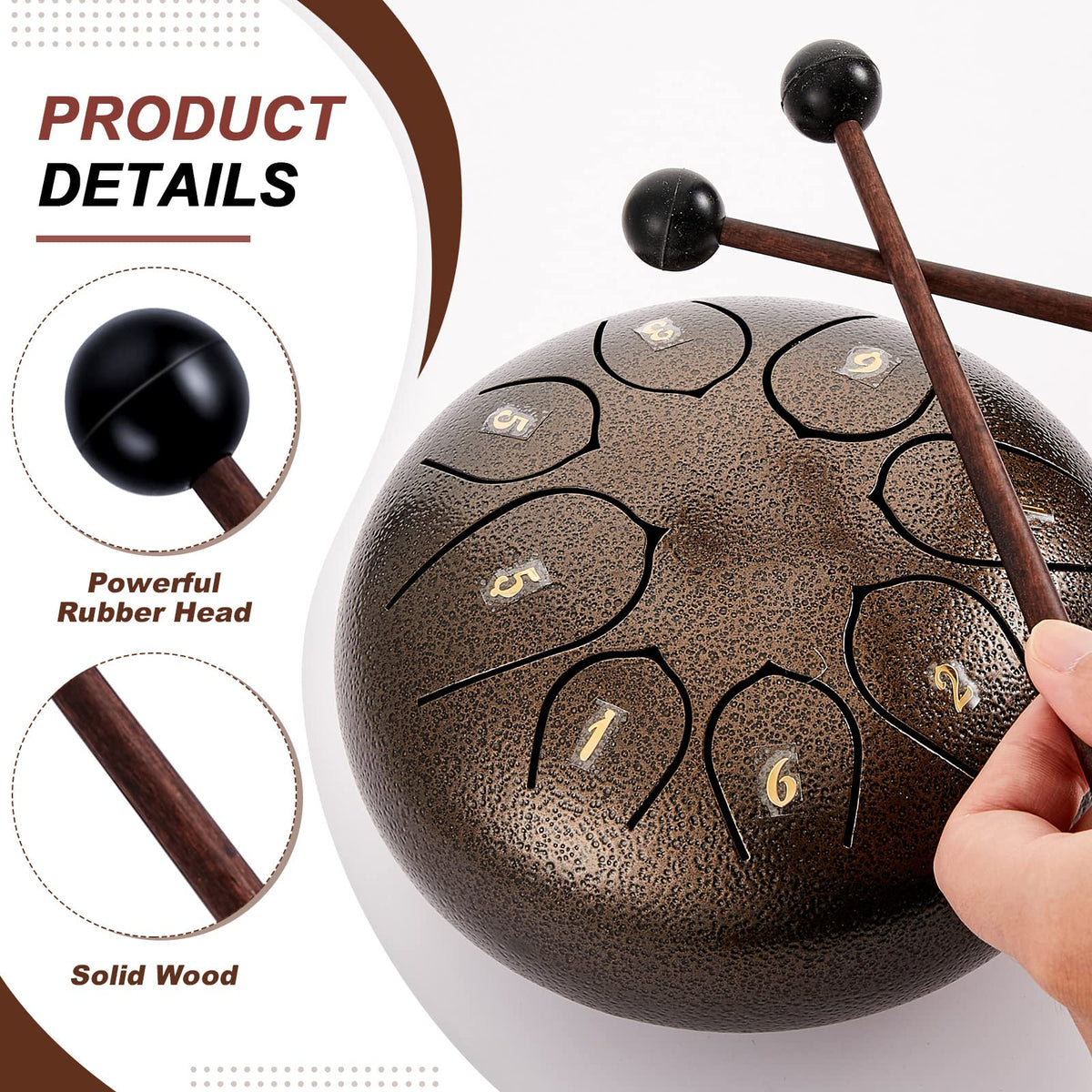 4 Pcs Steel Tongue Drum Mallets 8 Inch Glockenspiel Sticks Drum Stick ...