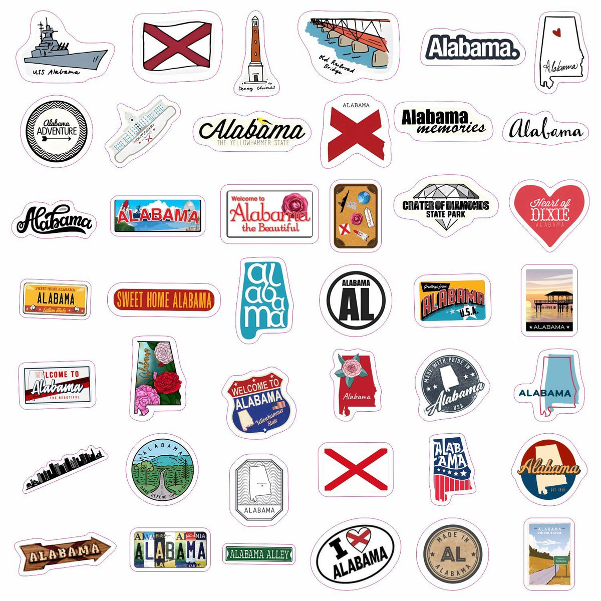 Alabama Stickers For Laptop, Alabama Decals Alabama Party Favors & Dec ...