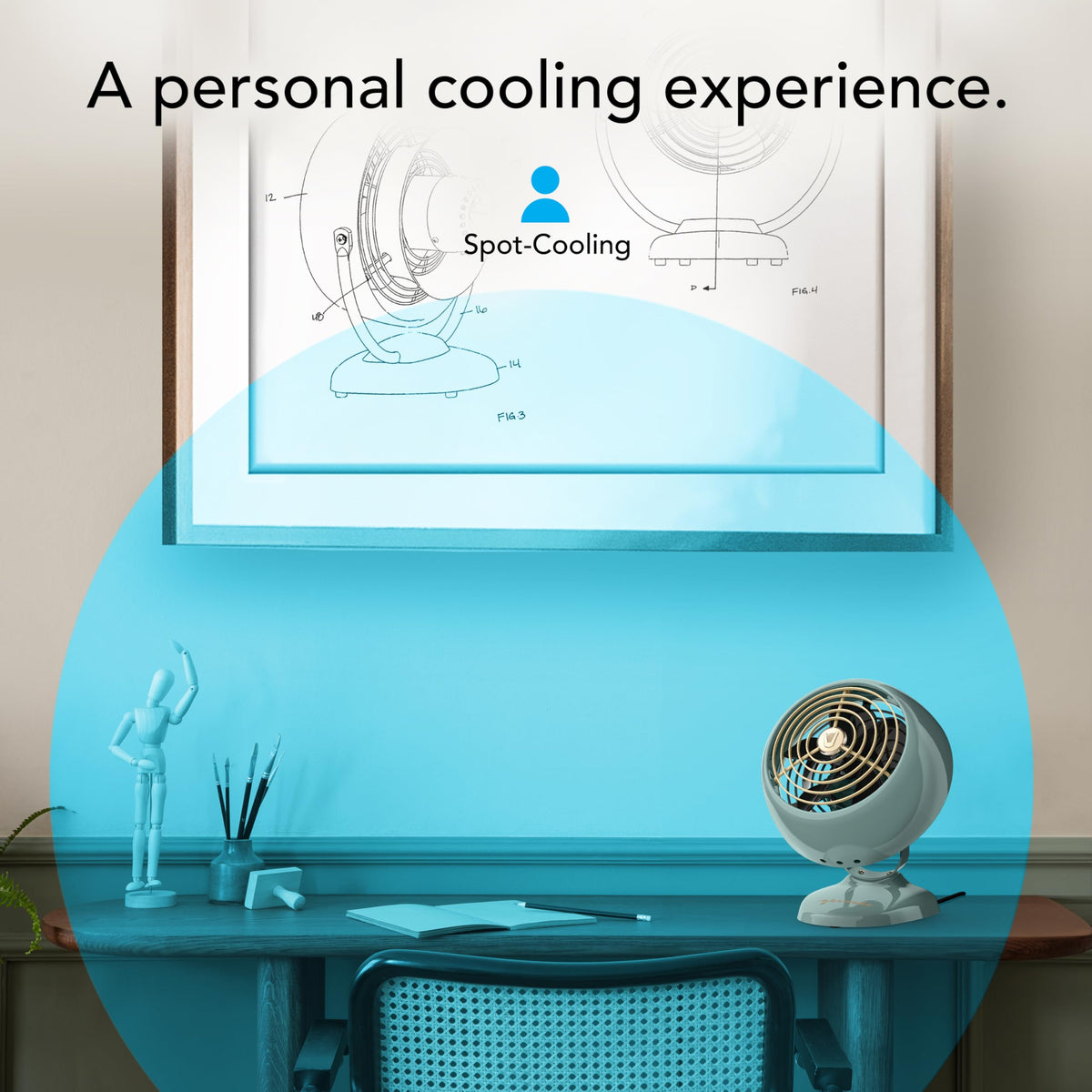 Vornado Vfan Mini Classic Vintage Fan | Retro Metal Air Circulator Wit ...