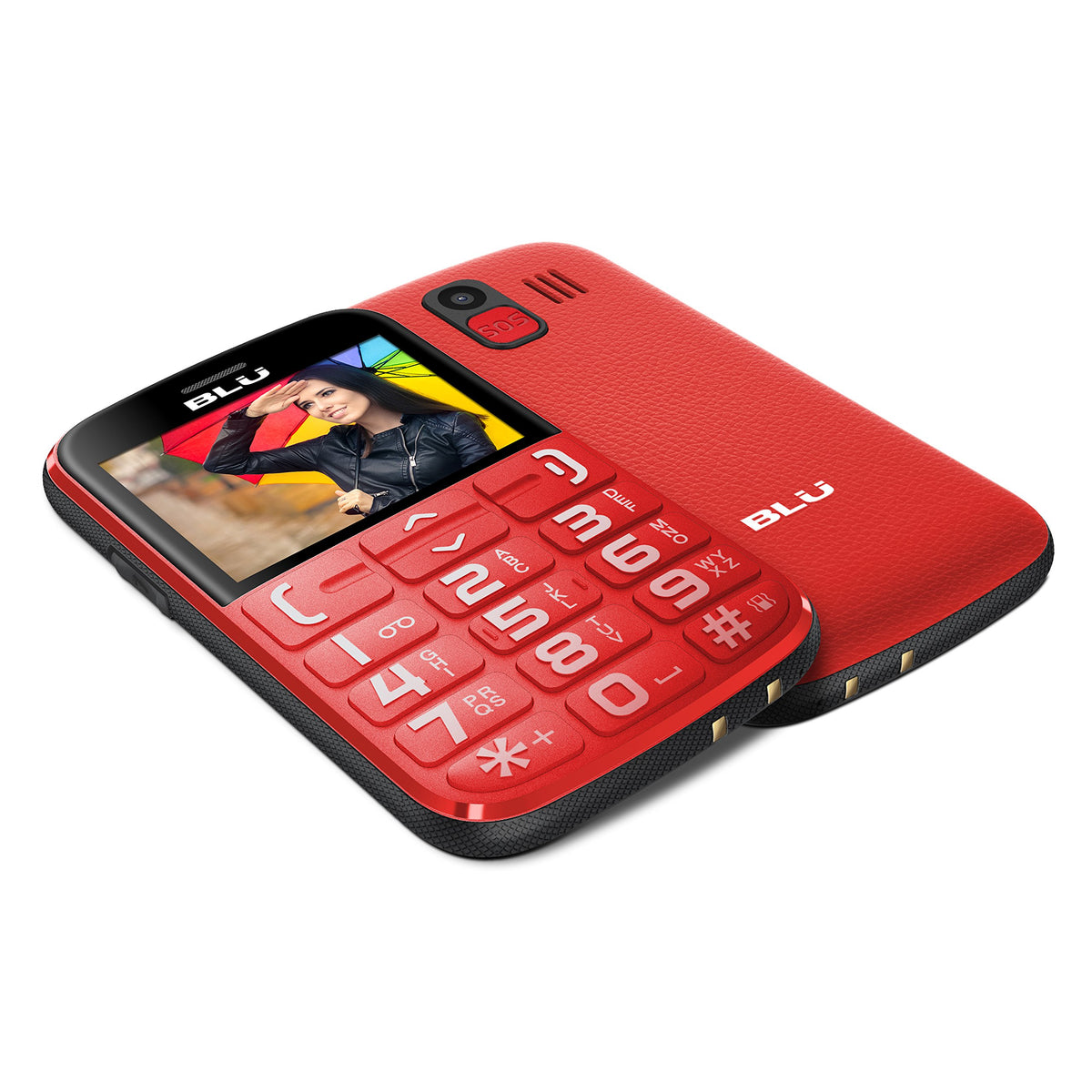 BLU JOY Factory Unlocked 2.4" Phone - J010 RED, Compact Design, Vibran ...