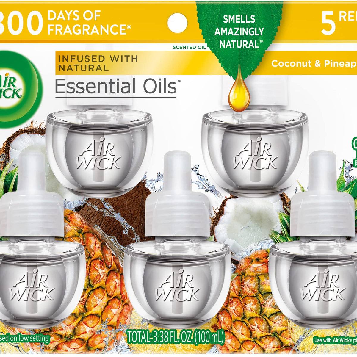 Air Wick Plug In Scented Oil Refill, 5 Ct, Coconut And Pineapple, Air ...