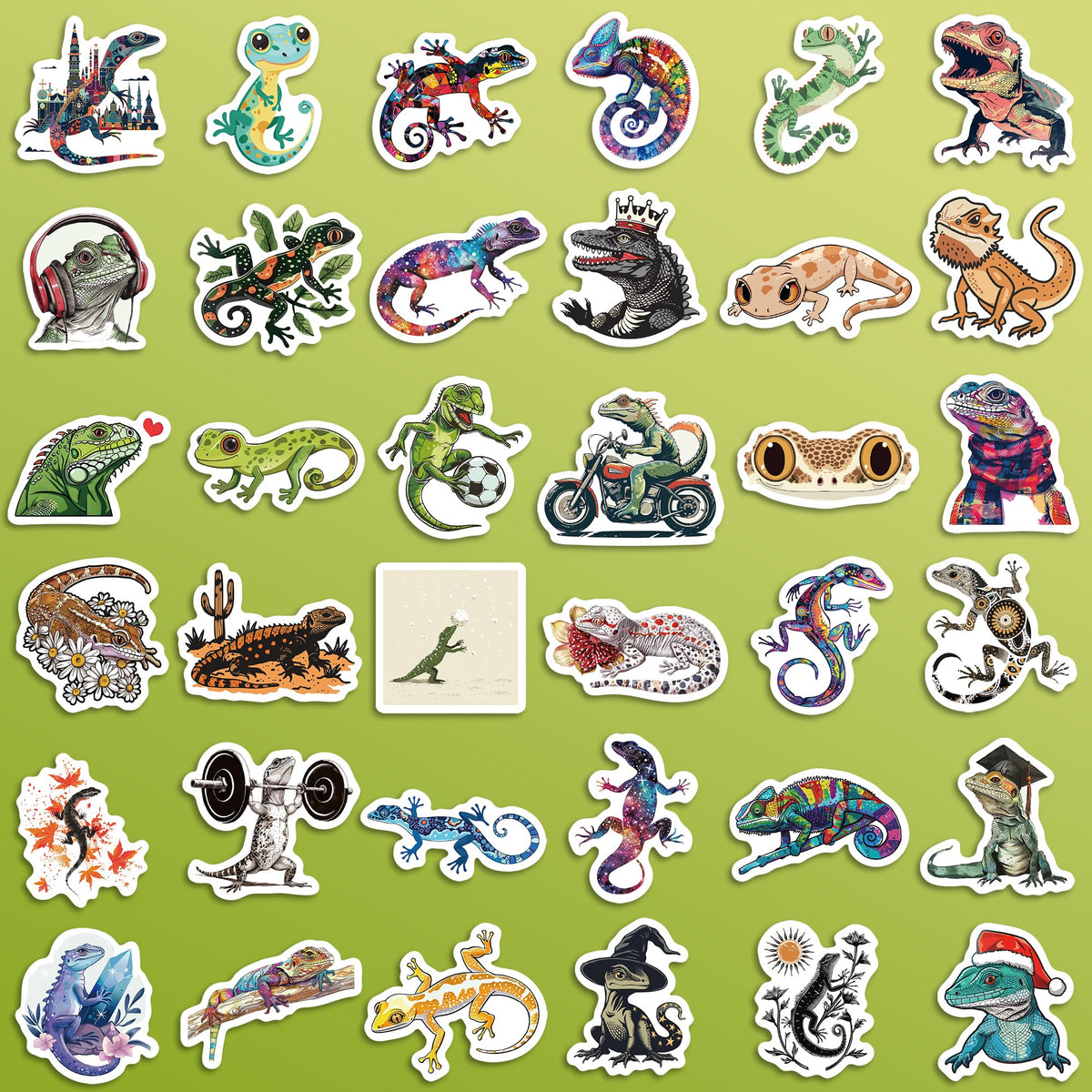 90 Pcs Lizard Stickers,Cool Gecko Stickers For Boys Girls Teens,Unique ...
