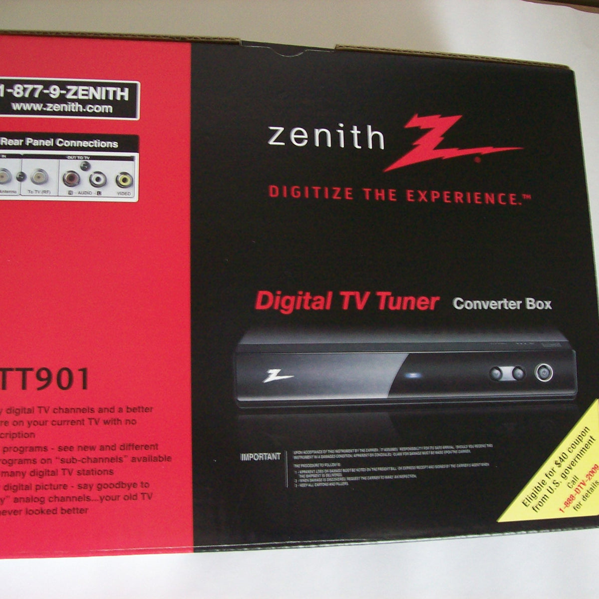 LG Zenith DTT901 Digital TV Tuner Converter Box with Analog Pass-Throu ...