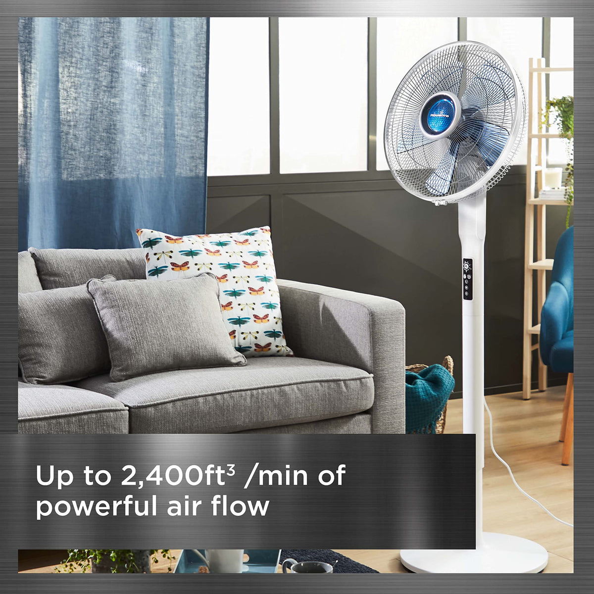Rowenta, Pedestal Fan, Turbo Silence Standing Floor Fan With Remote, 5 ...